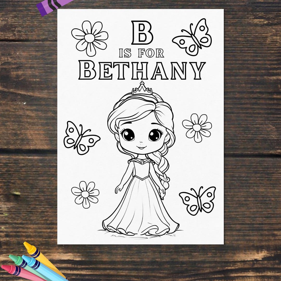 Personalized Princess Coloring Page - Custom Name Coloring Sheet for ...