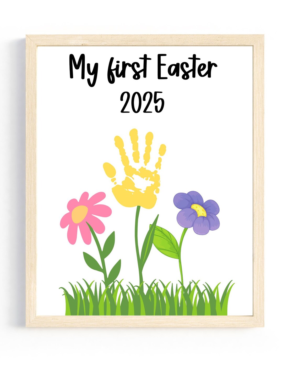 My First Easter Handprint Keepsake Printable | Floral Baby Easter Craft ...