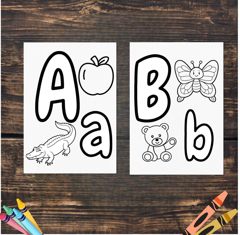 Páginas para colorear del alfabeto, páginas para colorear imprimibles del ABC, 26 actividades ...