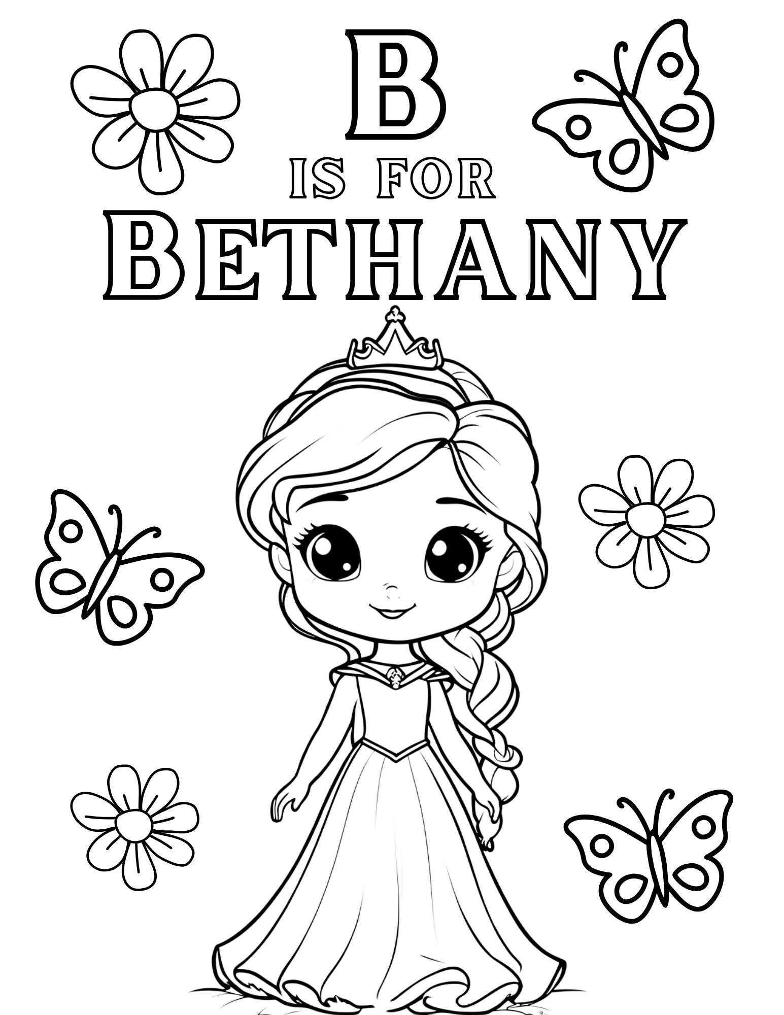 Personalized Princess Coloring Page - Custom Name Coloring Sheet for ...