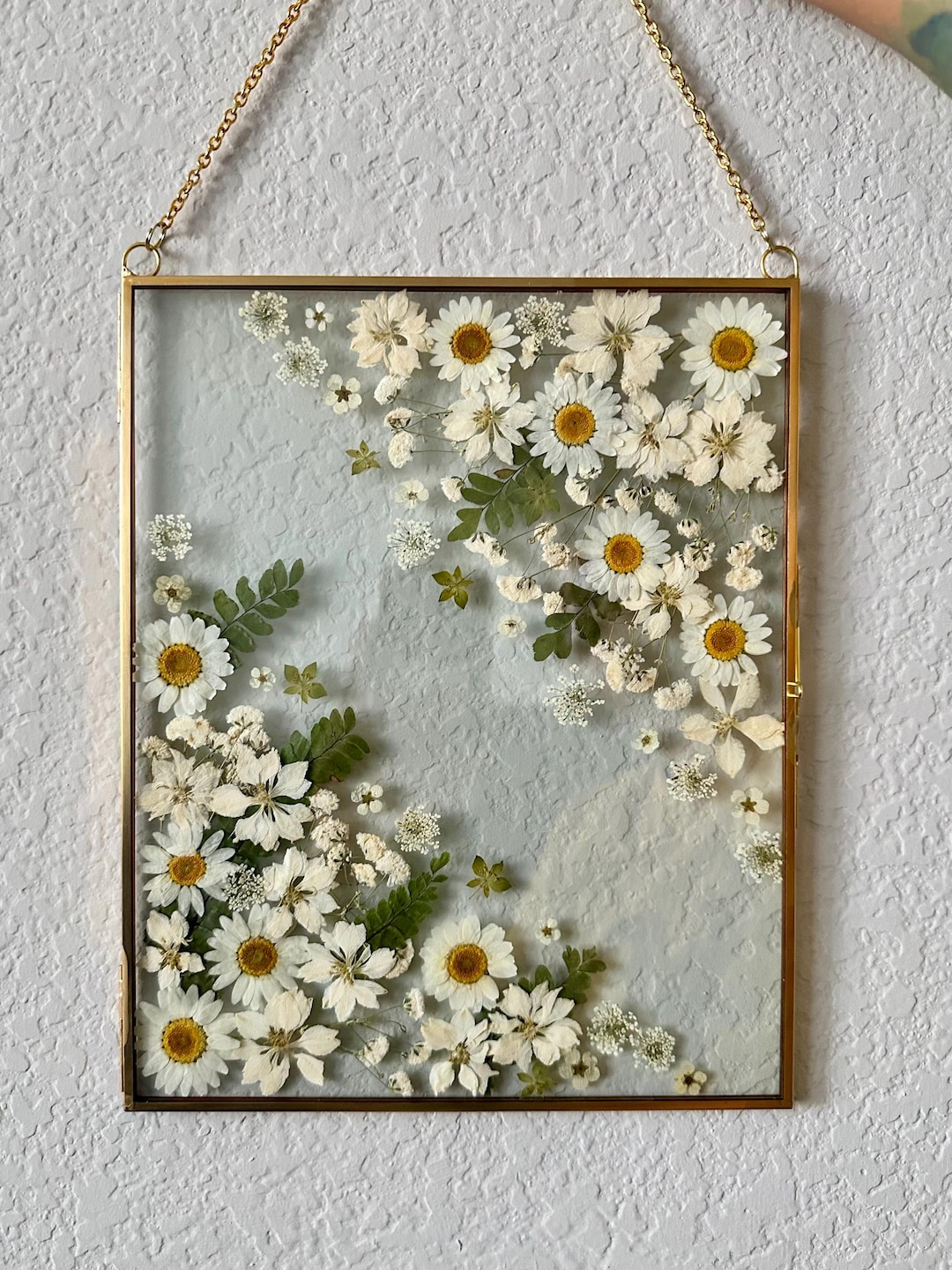 Large Pressed Frame, Dried Flowers, Real Flowers, Flower Hanging Decor ...