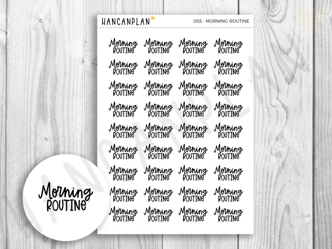 003 - Morning Routine | Planner Stickers | Handlettered by Hancanplan ...