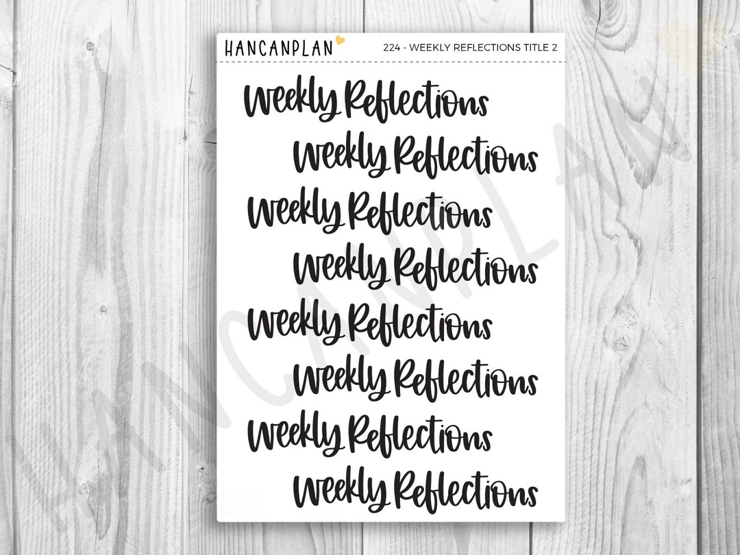 224 - Weekly Reflections Title 2 | Planner Stickers | Makselife | Hand ...