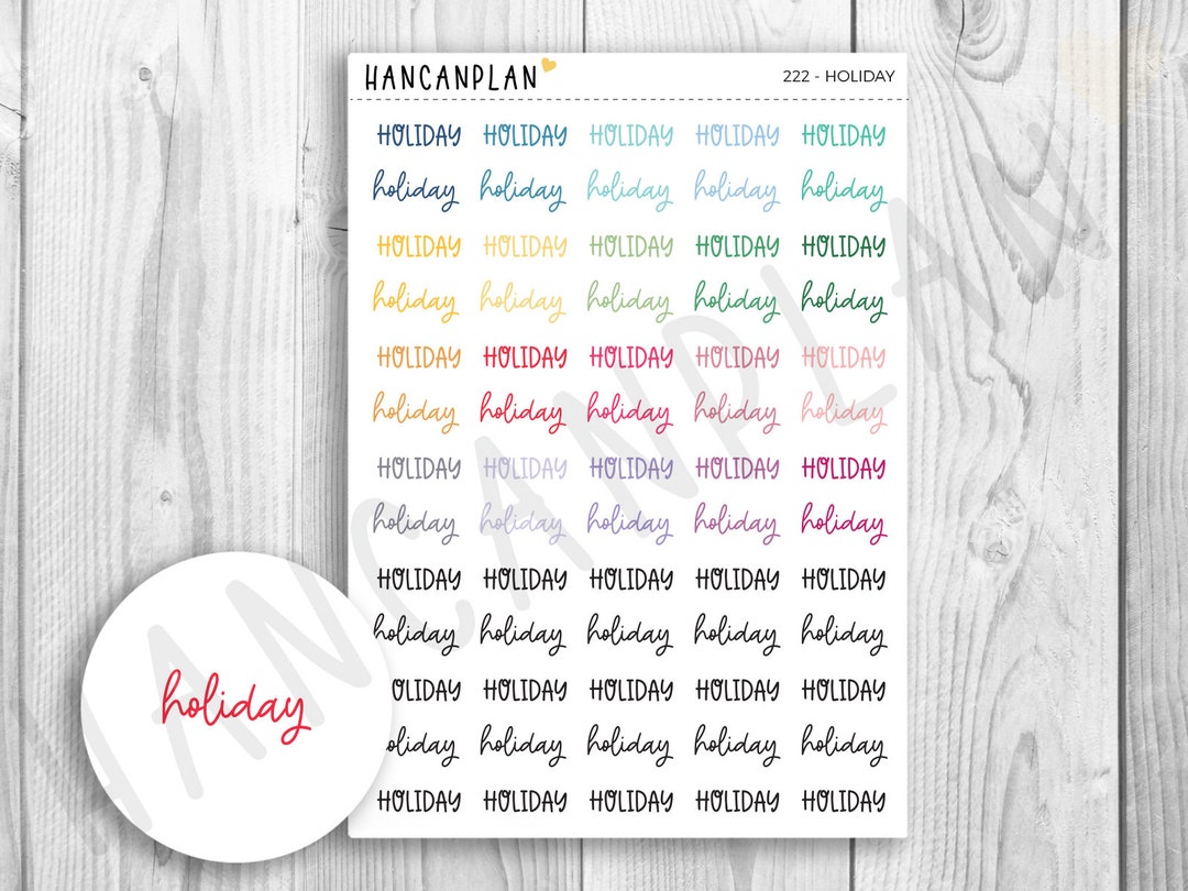 222 - Holiday | Stickers | Handlettered by Hancanplan - Etsy