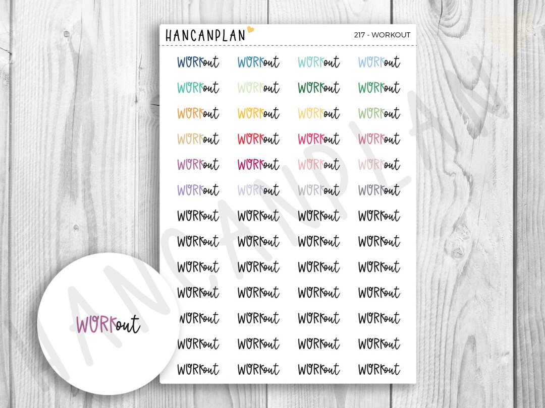 217 - Workout Script | Planner Stickers | Handlettered by Hancanplan - Etsy