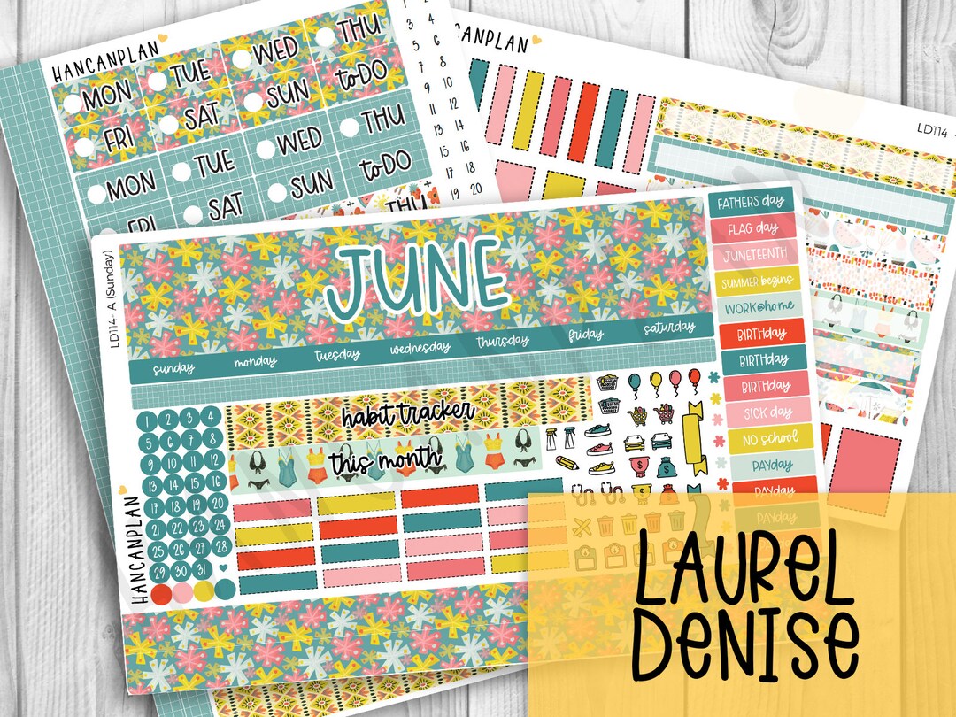 LD-114 SUMMER Laurel Denise Monthly and Weekly Planner Stickers ...