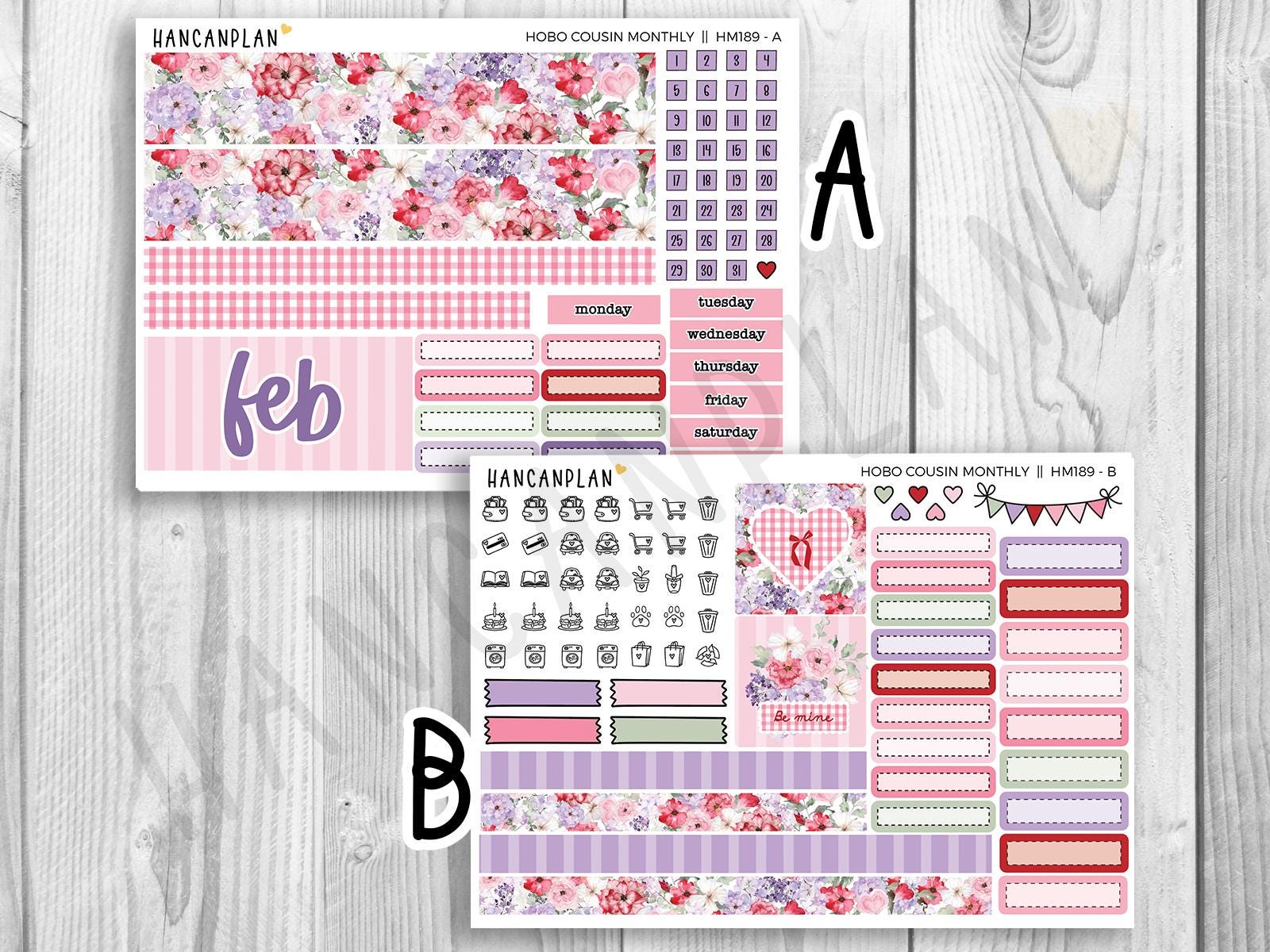 HM-189 || Hobonichi Cousin MONTHLY KIT | Be Mine - Etsy