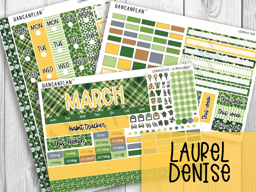 Ld-mini-105 LUCKY DAY Laurel Denise Mini Monthly and Weekly Planner ...