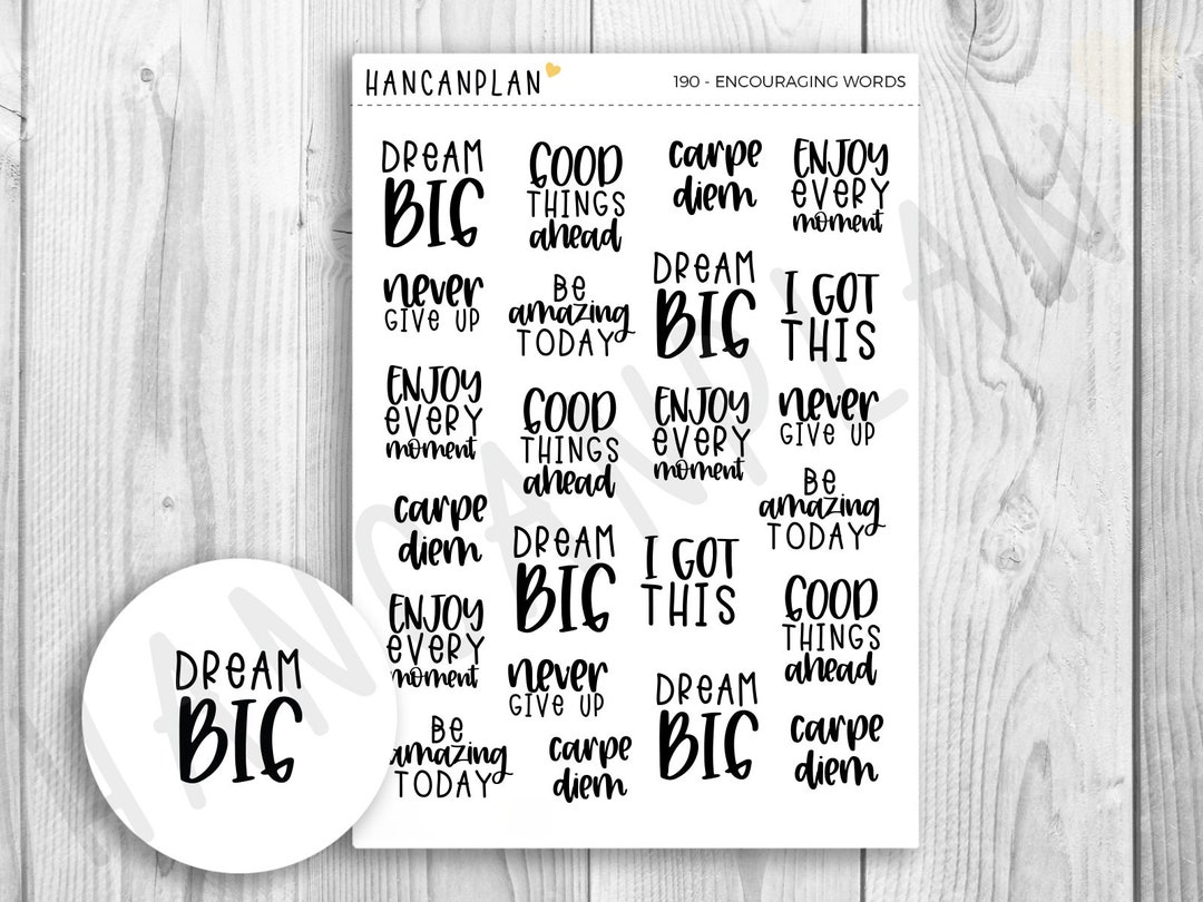 190 - Encouraging Words | Planner Stickers | Handlettered by Hancanplan ...