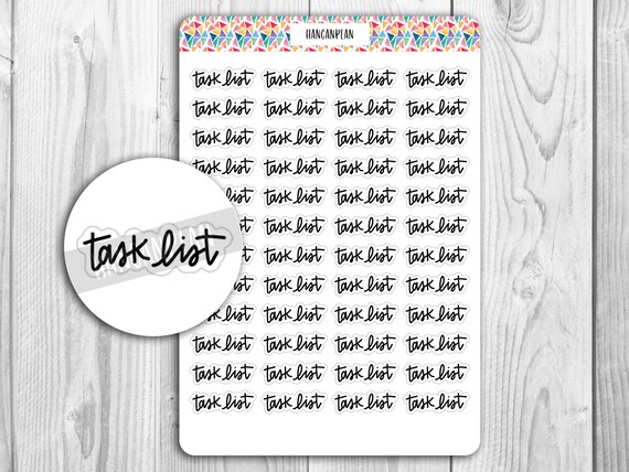 005 Task List Planner Stickers Handlettered by | Etsy
