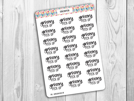 195 GROCERY PICK UP Script Planner Stickers Handlettered | Etsy
