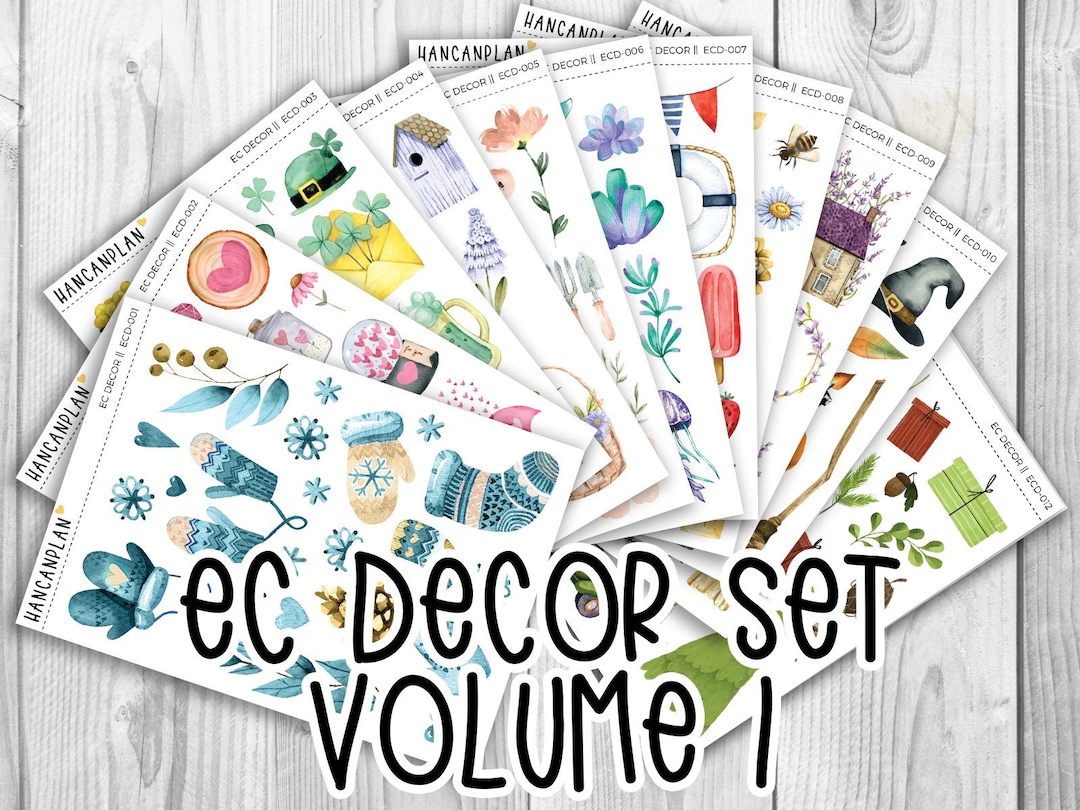 ECD- Vol1 - EC Colorful Matching Decor 12-month Set | Erin Condren - Etsy