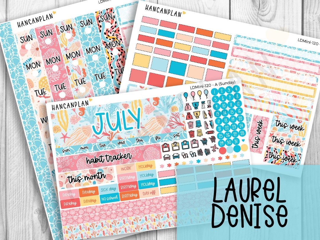 Ld-mini-120 Under the Sea Laurel Denise Mini Monthly and Weekly Planner ...