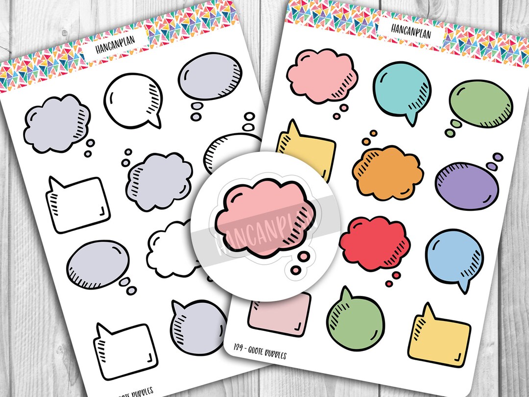 139 Quote Bubbles Stickers Planner Stickers by - Etsy