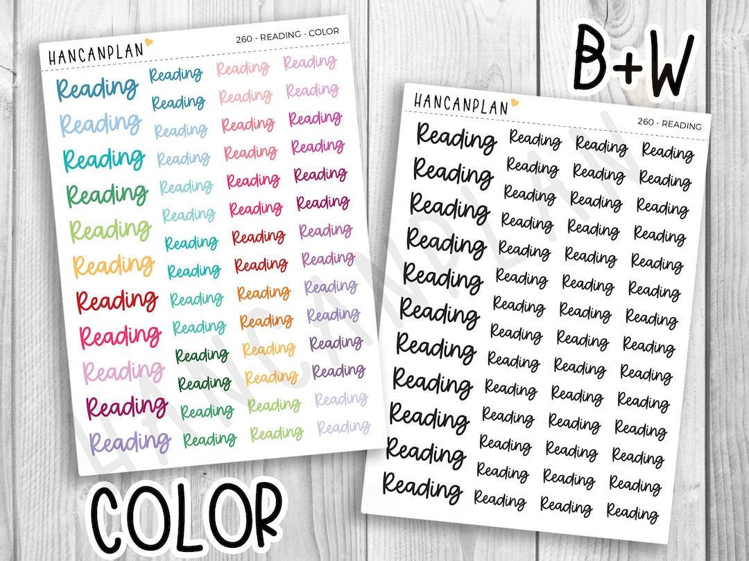 260 - Reading Script | Stickers | Planner Stickers by Hancanplan - Etsy