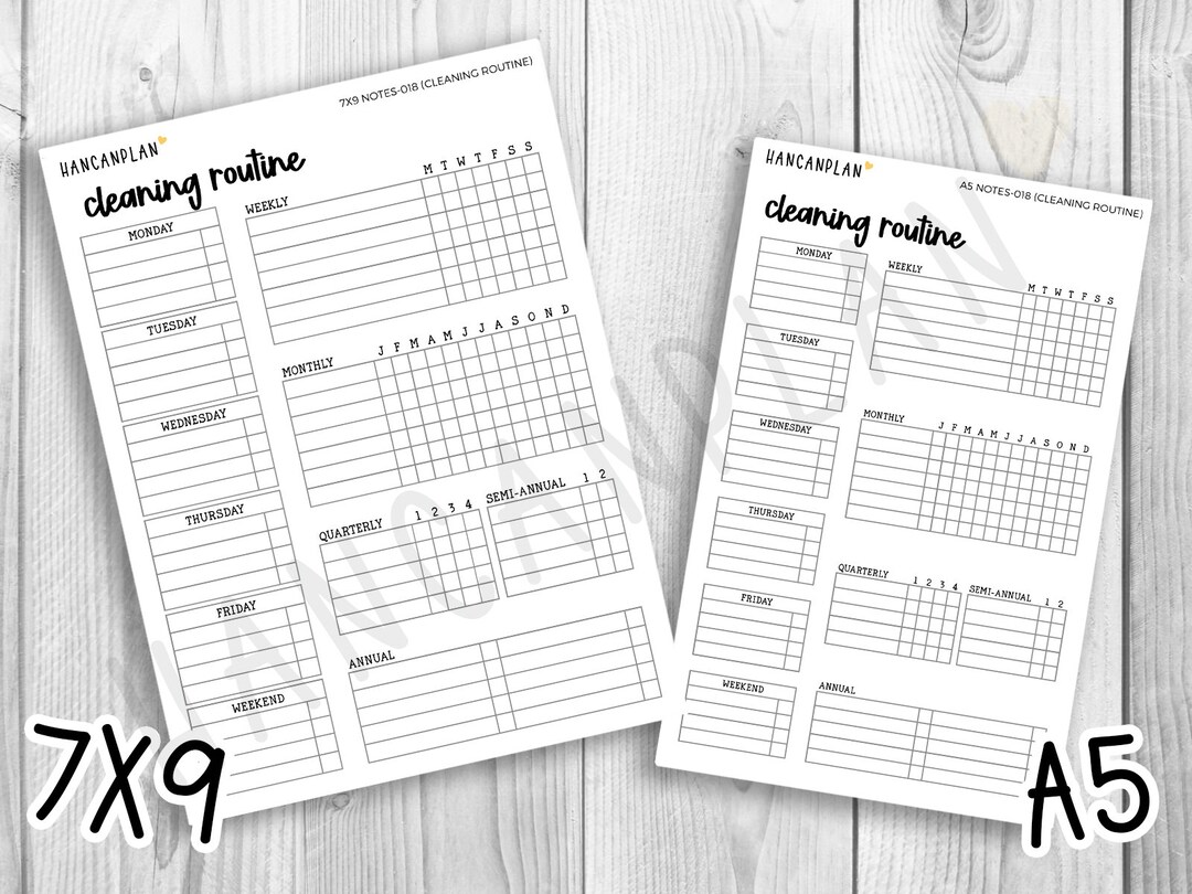 NT018 | "cleaning Routine" Planner Full Page Stickers - Etsy