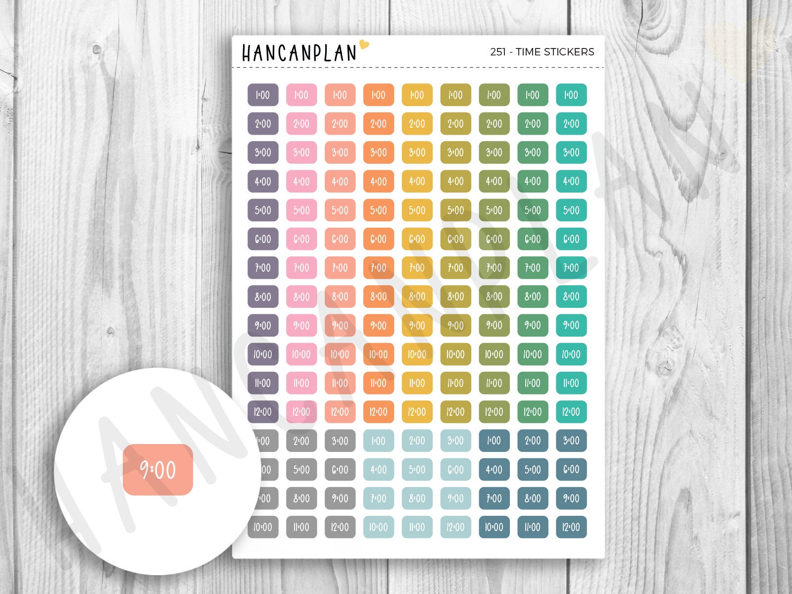 251 - Time Stickers | Planner Stickers | Hand Lettered by Hancanplan - Etsy