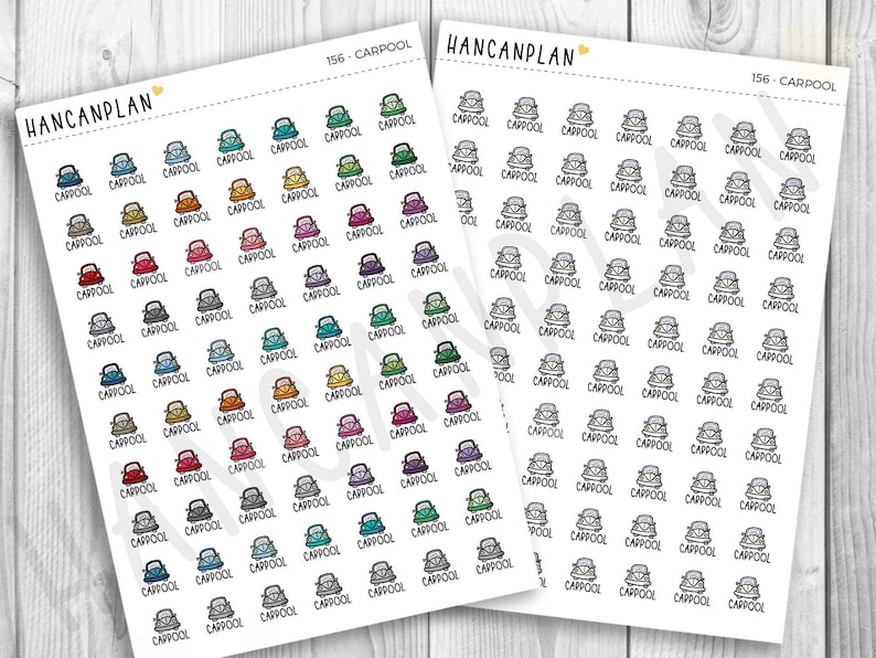 156 - Carpool Stickers | Stickers | Planner Stickers by Hancanplan - Etsy