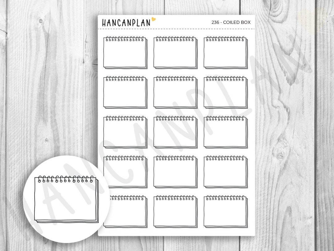 236 - Coiled Boxes | Planner Stickers | Hand Lettered by Hancanplan - Etsy