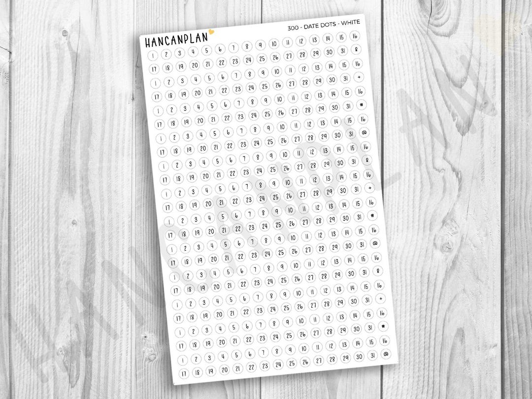 300 - Date Dots | White - Etsy