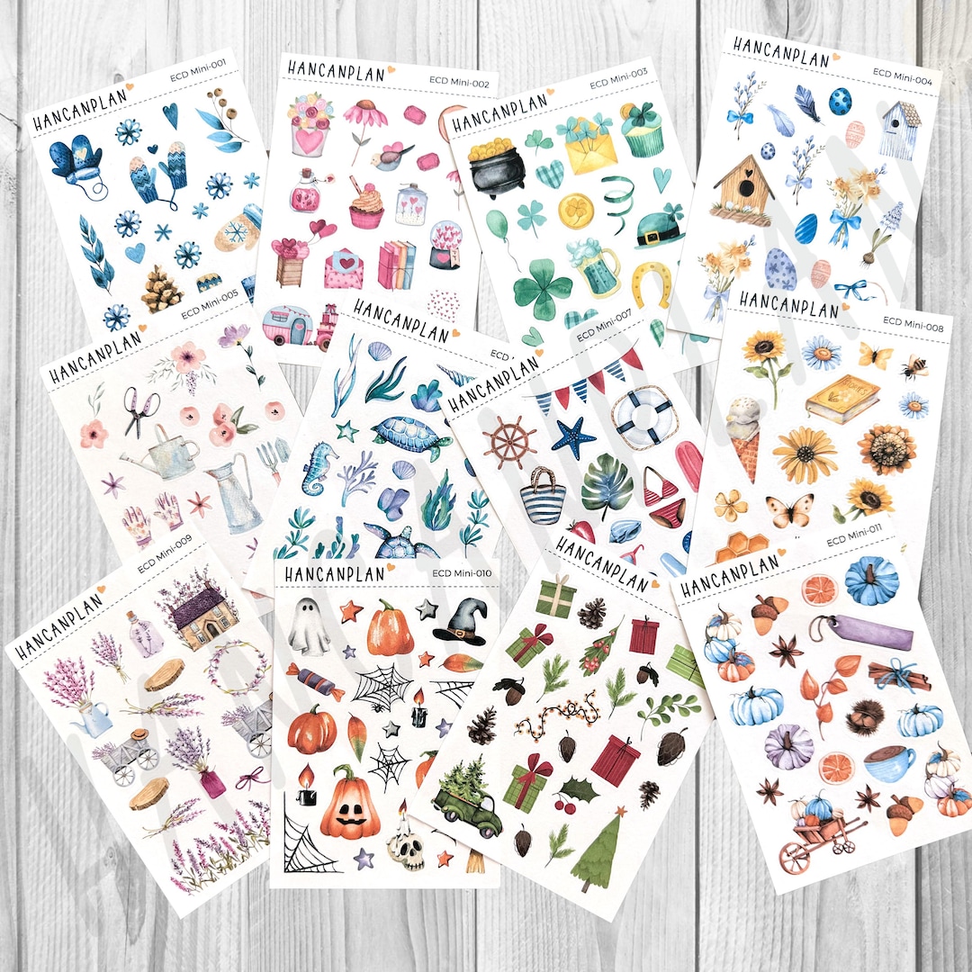 MINI ECD- Vol1 - EC Colorful Matching Decor 12-month Set | Erin Condren ...
