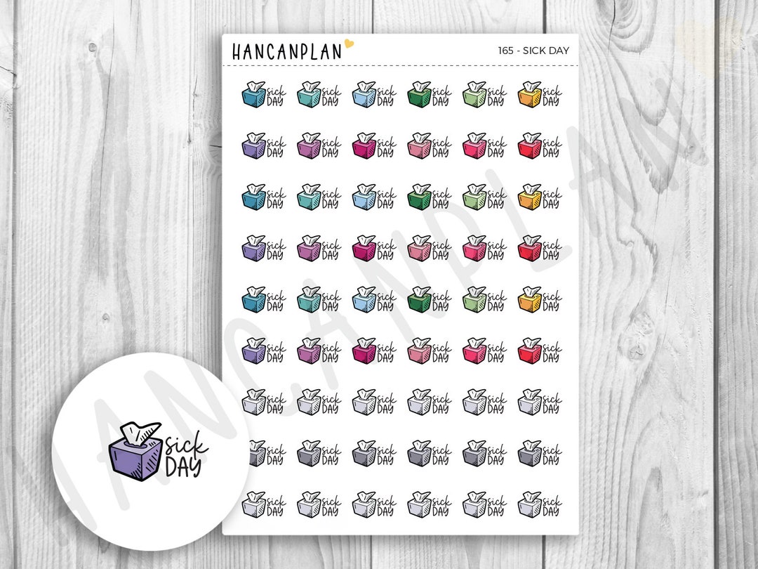 165 - Sick Day Stickers | Planner Stickers | Hand Lettered by ...
