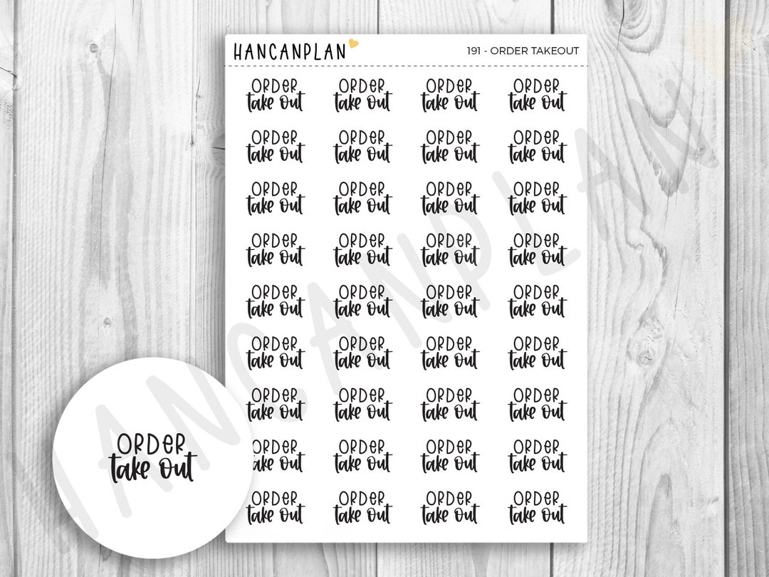 191 - ORDER TAKE OUT Script | Planner Stickers | Handlettered by ...