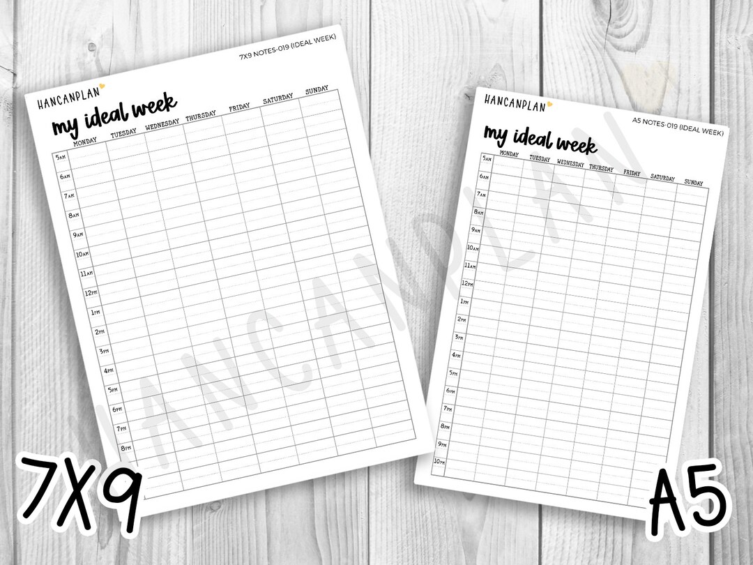 NT019 | "ideal Week" Planner Full Page Stickers - Etsy