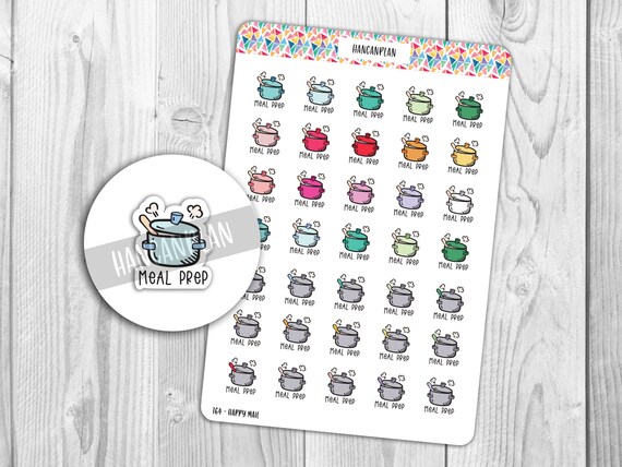 179 Meal Prep Stickers Planner Stickers Hand Lettered by - Etsy