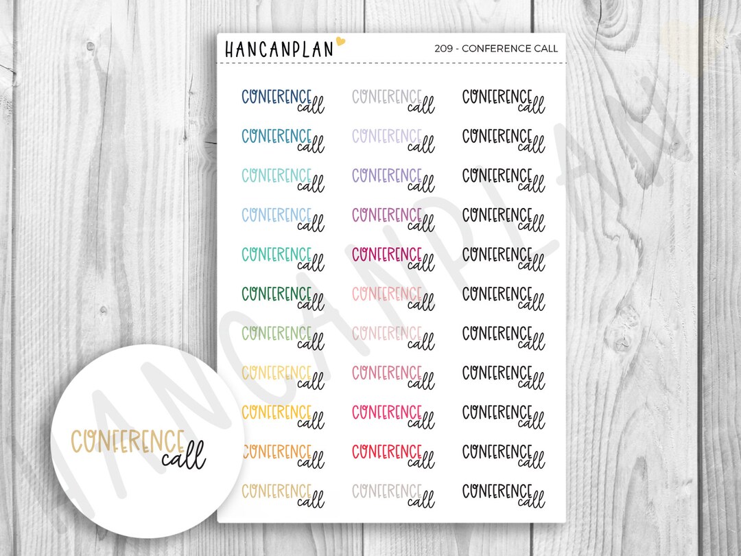 209 Conference Call Script Planner Stickers Handlettered by Hancanplan ...