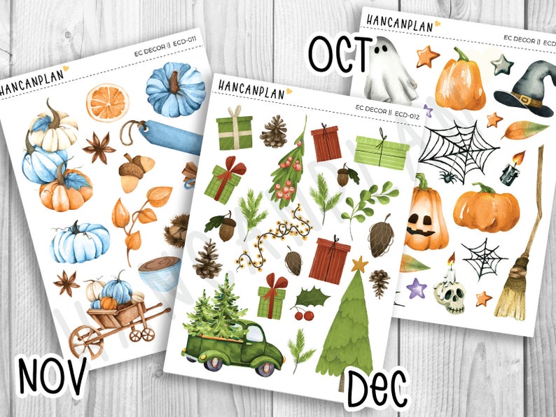 ECD- Vol1 - EC Colorful Matching Decor 12-month Set | Erin Condren - Etsy