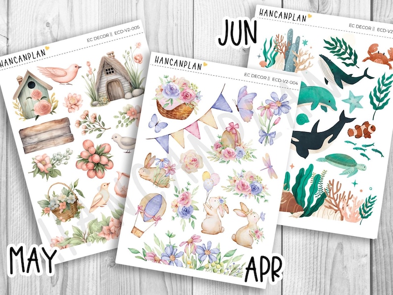 ECD- Vol2 - EC Colorful Matching Decor 12-month Set | Erin Condren - Etsy