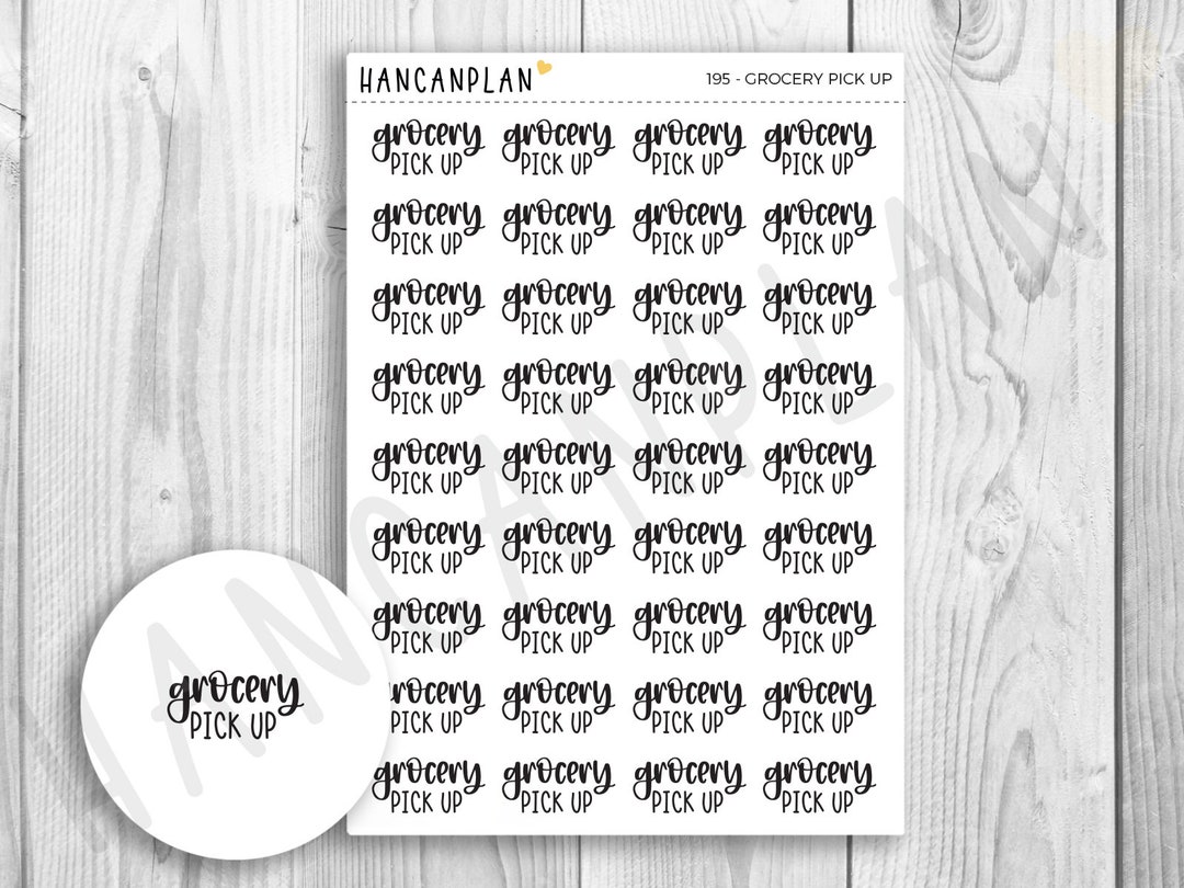 195 - GROCERY PICK UP Script | Planner Stickers | Handlettered by ...