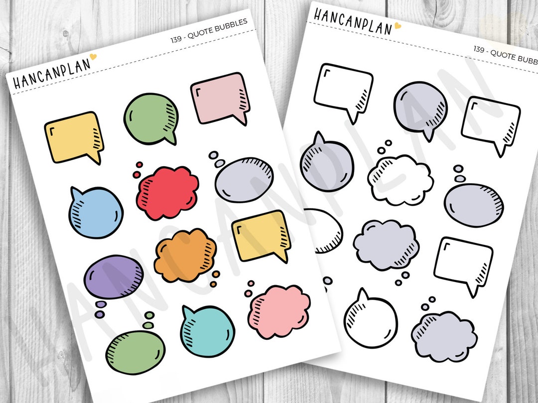 139 - Quote Bubbles | Stickers | Planner Stickers by Hancanplan - Etsy