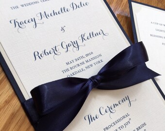 Ribbon Wedding Program | Etsy