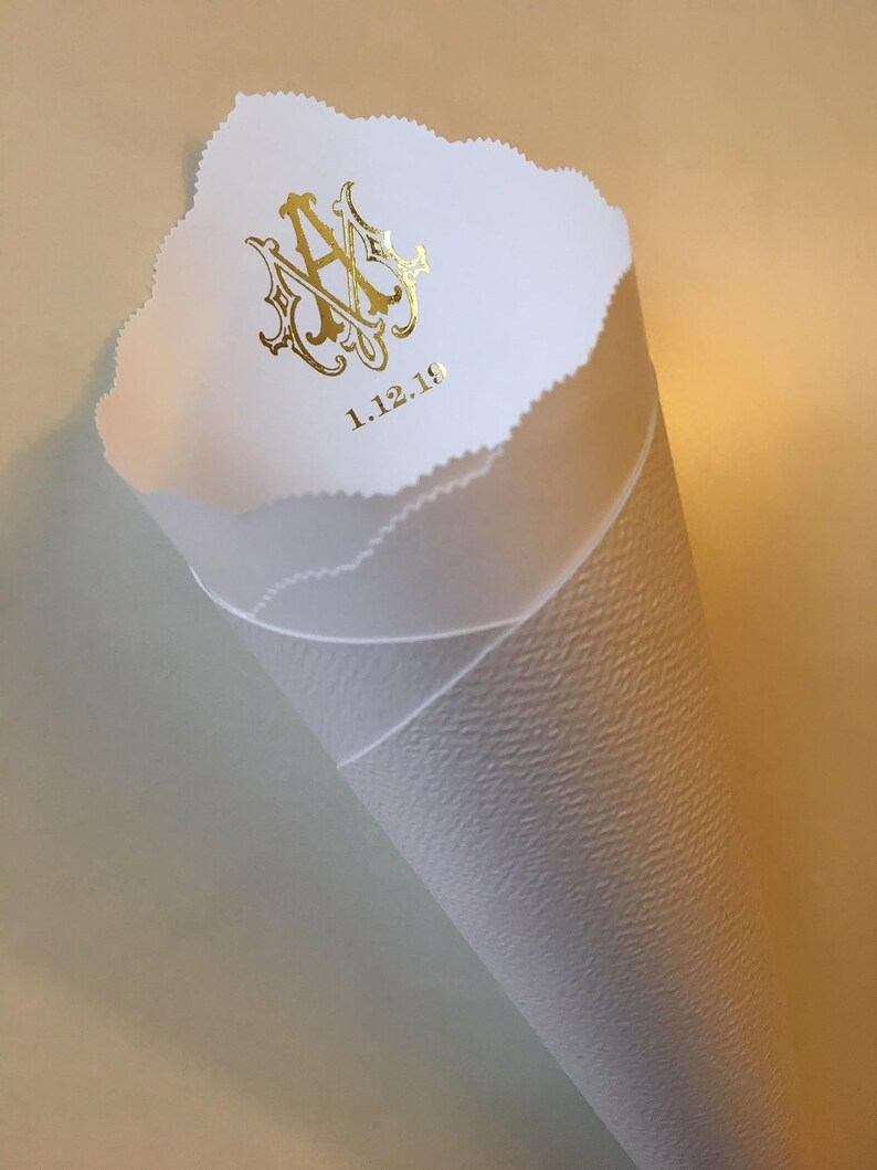 Wedding Cones in Custom Colors Foil for Petal Toss Confetti - Etsy