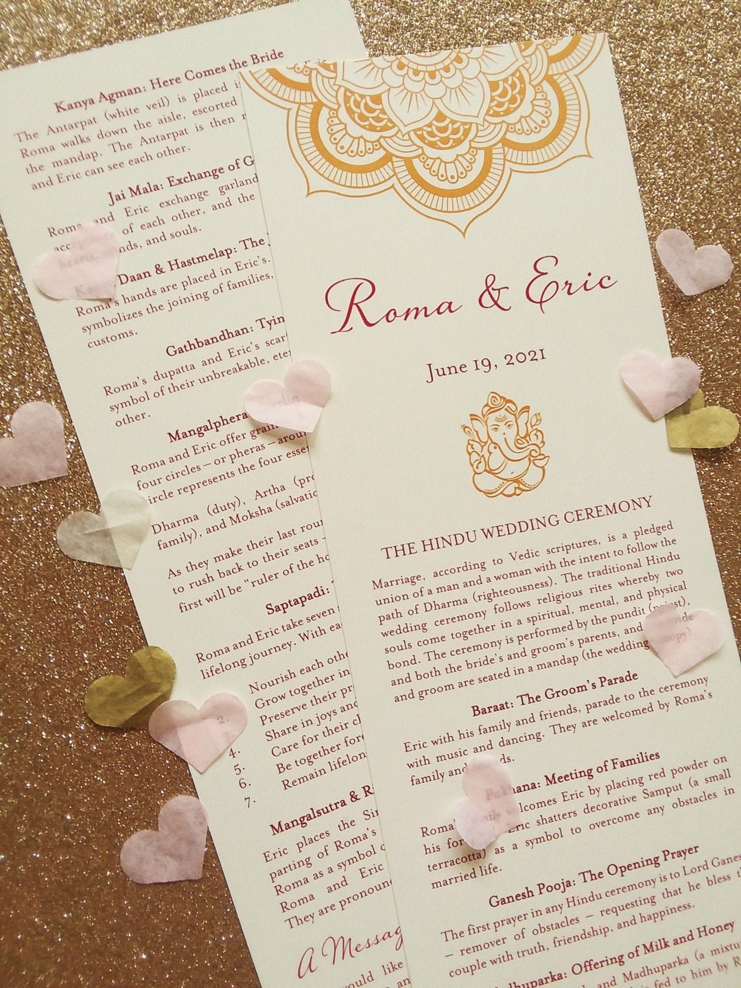 Wedding Program Ivory, Champagne, White, Gold, Rose, Pink, Burgundy ...