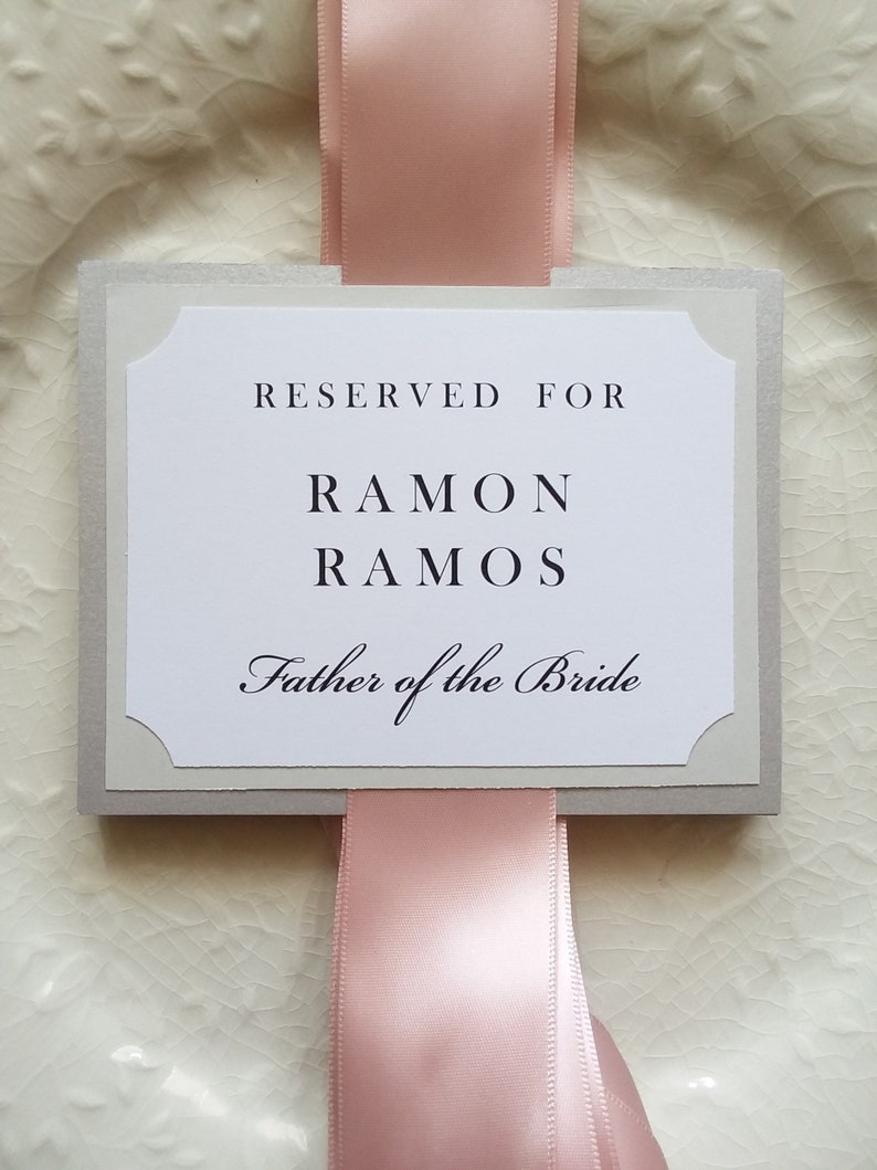 Chair Signs in Custom Colors, Fonts, Reserved for Wedding, Bridal Party ...