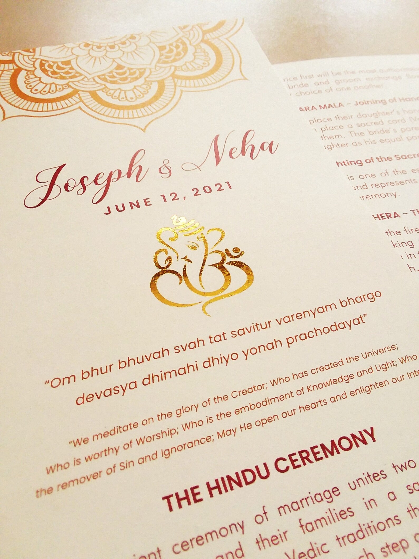 Wedding Program Ivory Champagne White Gold Rose Pink - Etsy