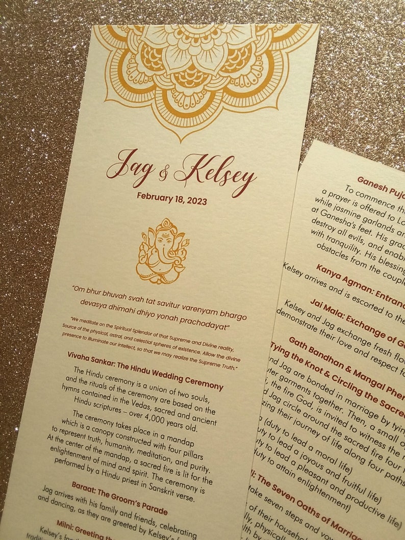 Wedding Program Ivory Champagne White Gold Rose Pink - Etsy