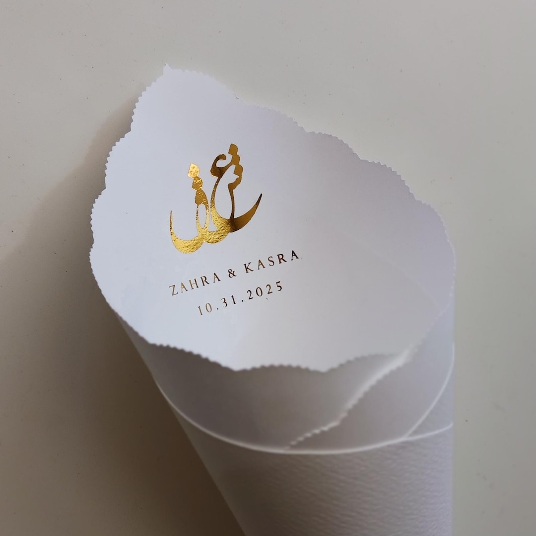 Wedding Cones With Custom Logo, Colors, Foil for Petal Toss, Confetti ...