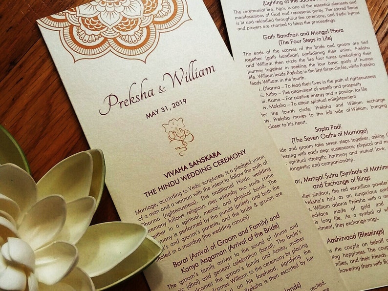 Wedding Program Ivory Champagne White Gold Rose Pink - Etsy