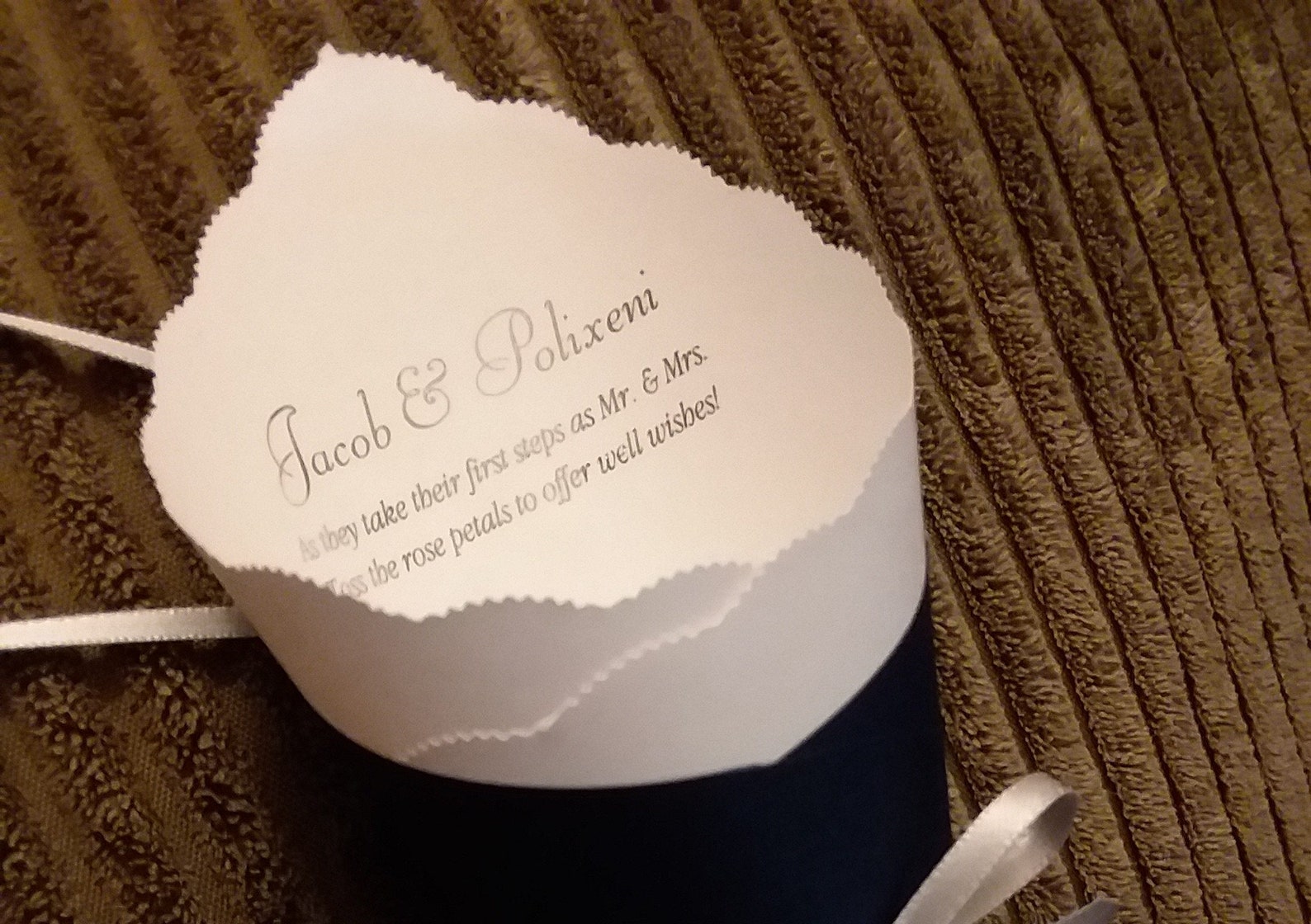 Wedding Cones With Ribbon Custom Colors Foil for Petal Toss - Etsy