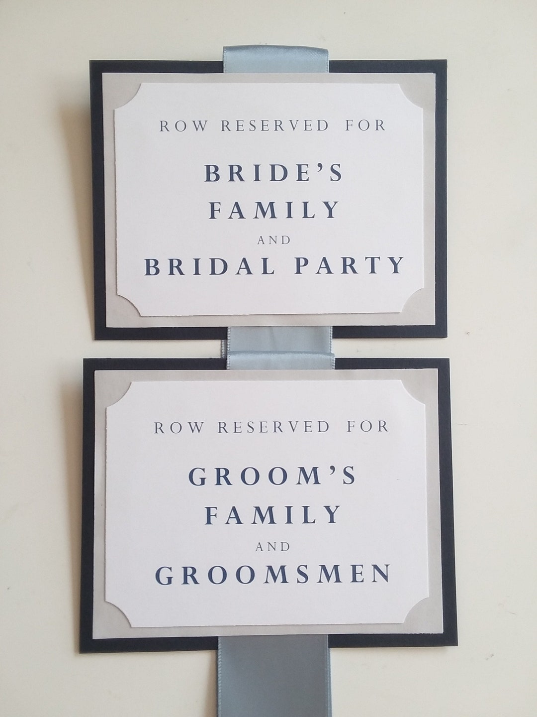 Chair Signs in Custom Colors, Fonts, Reserved for Wedding, Bridal Party ...