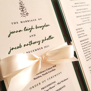Wedding Ceremony Program Double Sided With Ribbon Bow - Etsy