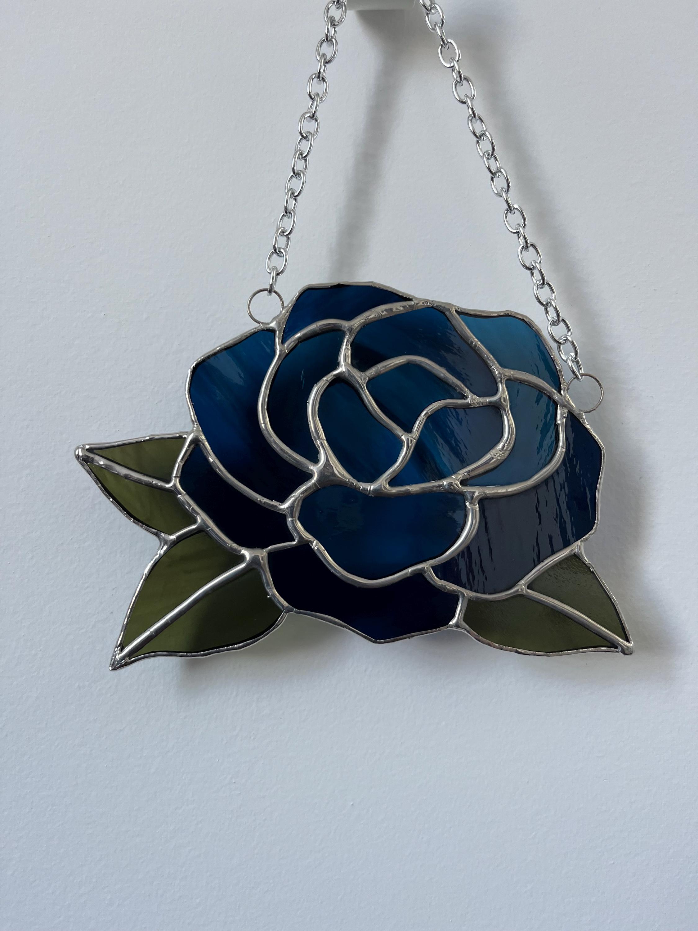 Stained Glass Rose Suncatcher - Etsy