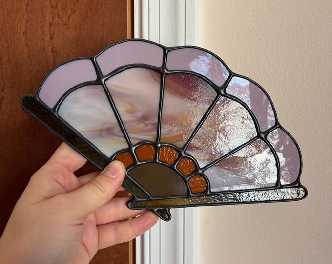 Stained Glass "paper" Folding Fan Wall Art - Etsy