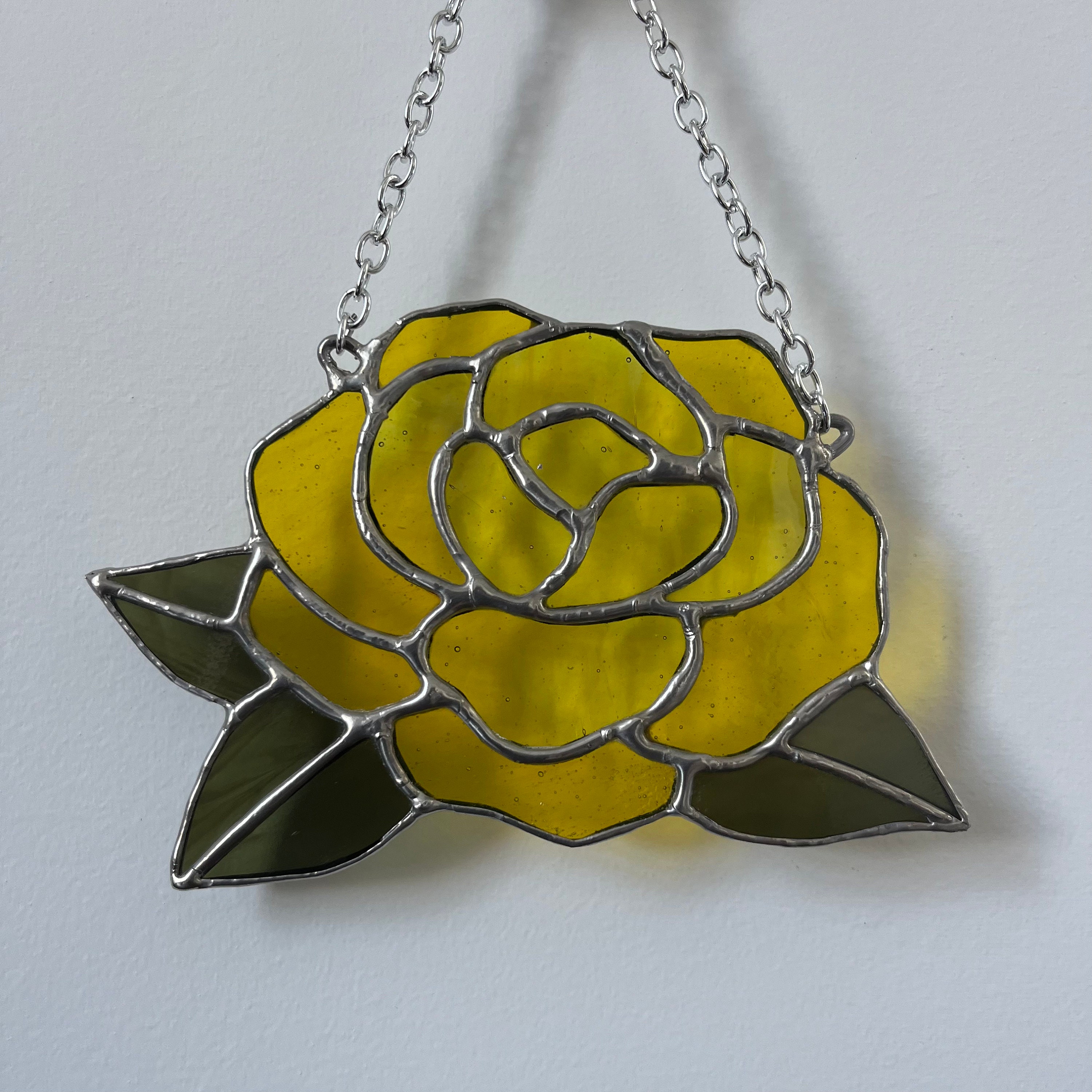 Stained Glass Rose Suncatcher - Etsy