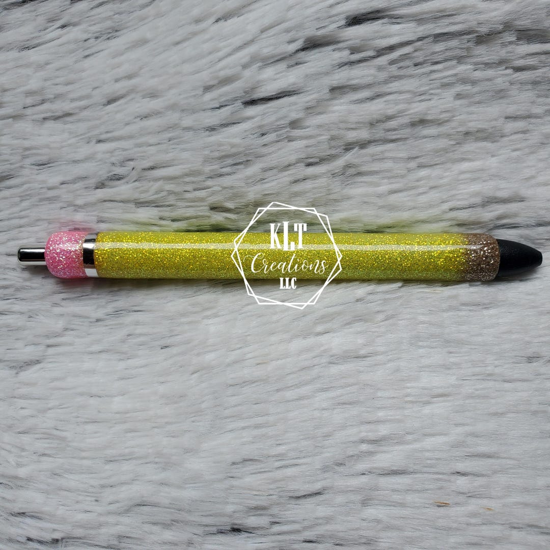 Customizable Glittered 'pencil' Look Pen - Etsy