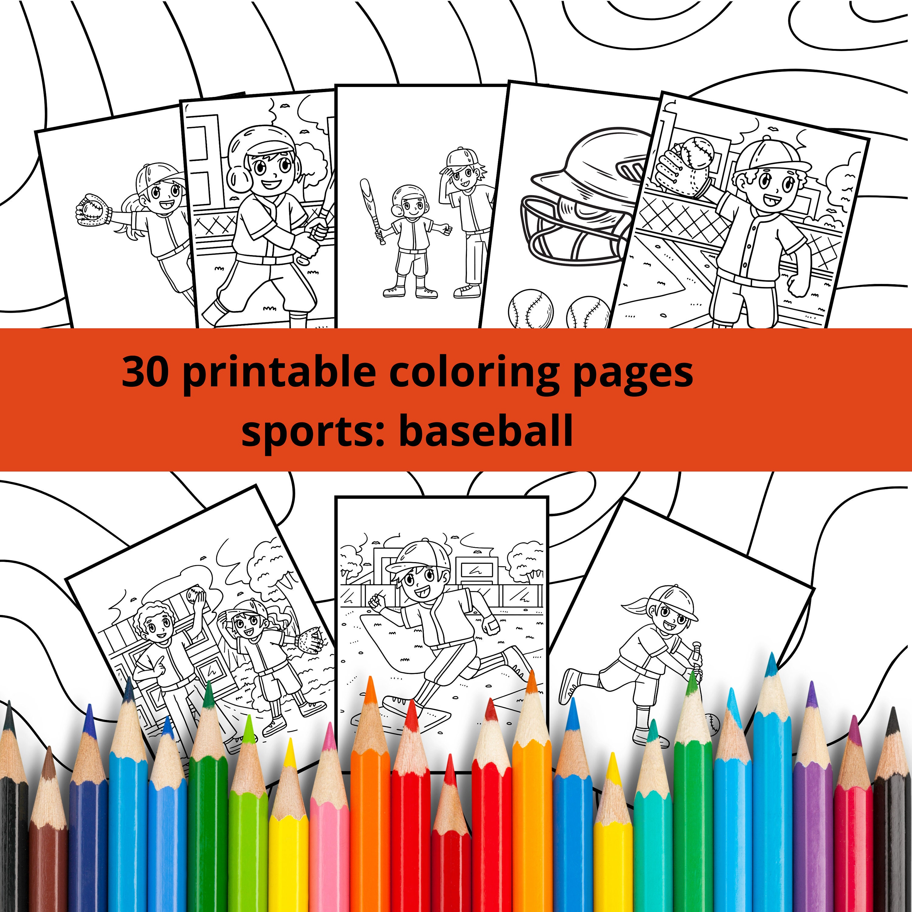 30 Exciting Baseball Coloring Pages Printable Digital Download 30 ...